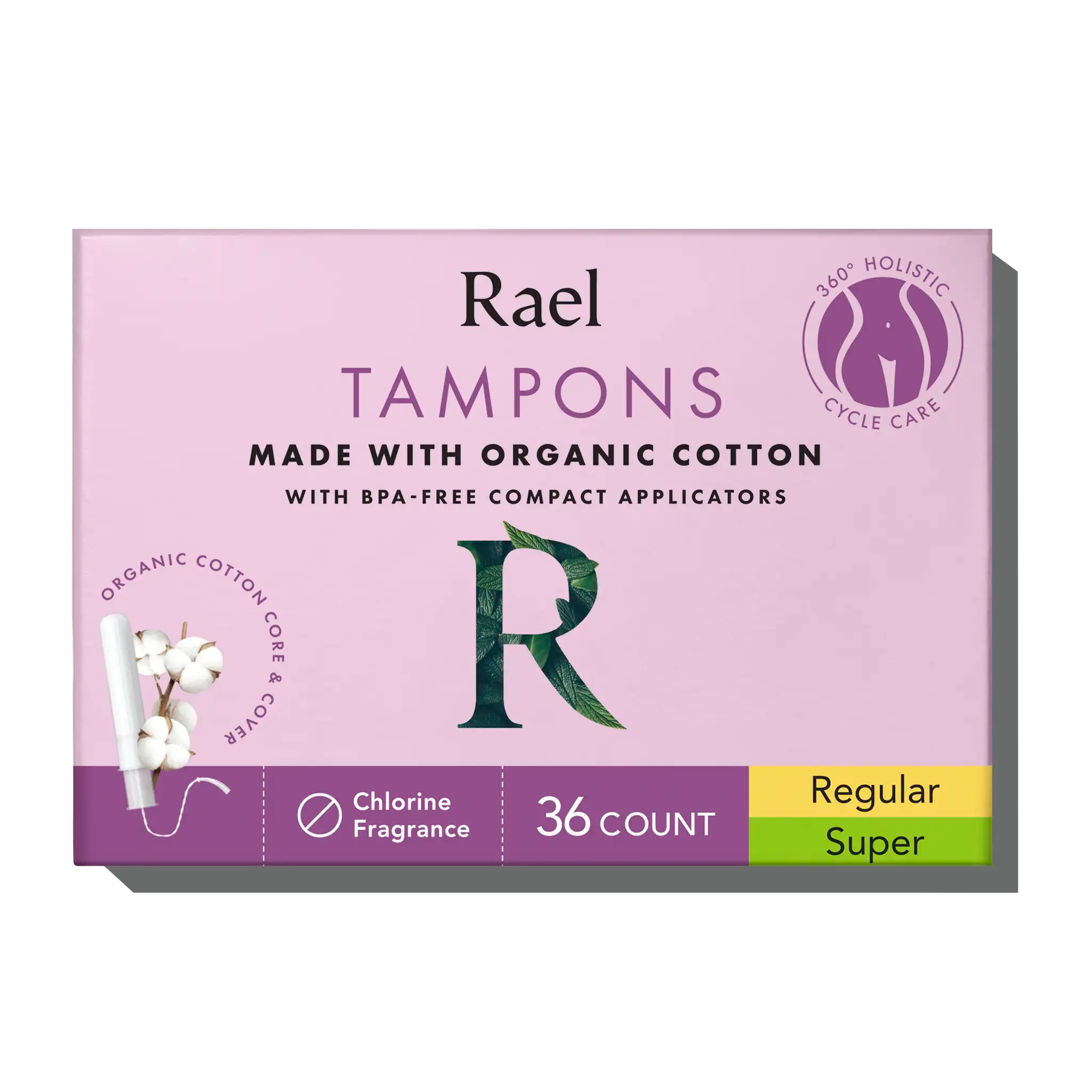 Organic Cotton Compact Tampons Value Pack| BPA-Free | Rael